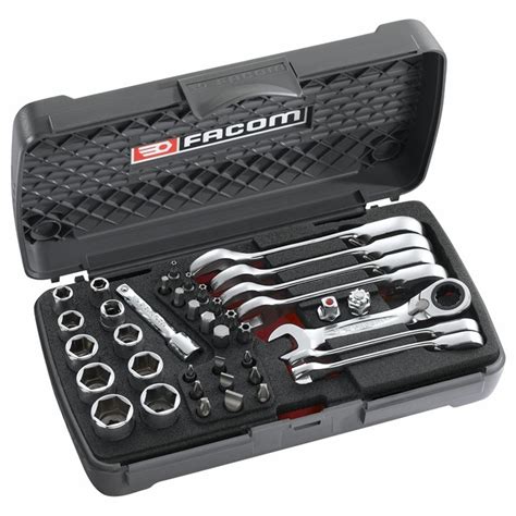Coffret clé à cliquet ultra compact carré 1 4 douilles 6 pans 5 14