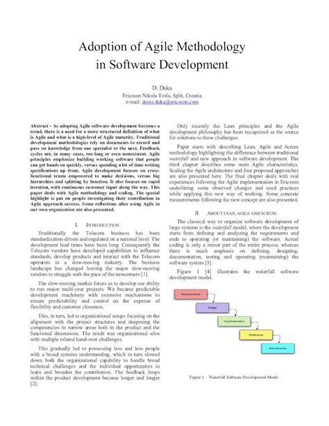 pdf adoption of agile methodology in software development · pdf fileadoption of agile