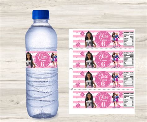 Water Bottle Label Girls Birthday Editable Digital Water Etsy UK