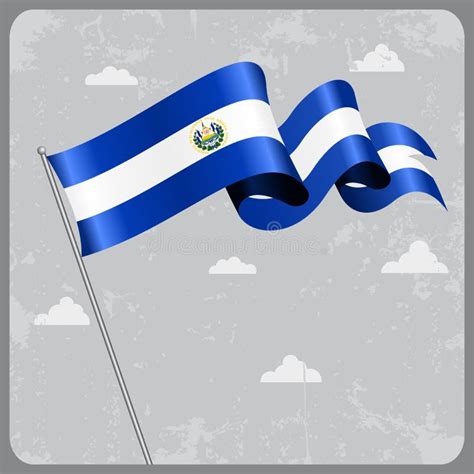 Fondo Ondulado De La Bandera De El Salvador Ilustración Del Vector