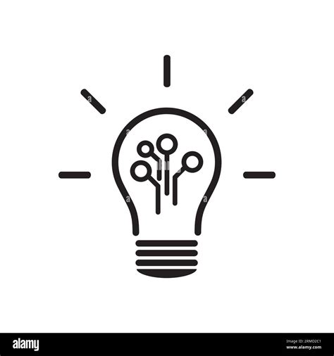 Light Bulb And Electronics New Electronic Systems Vector Linear Icon