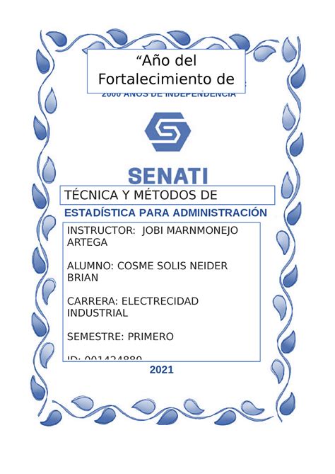 Entregable 1 Resuelto SENATI TÉCNICA Y MÉTODOS DE APRENDIZAJE