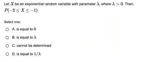 Solved Let X Be An Exponential Random Variable With Parameter A Where