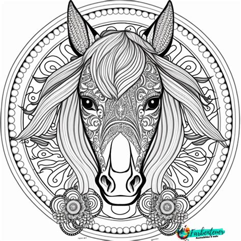 Ausmalbild Pferd Mandala Entspannende Malvorlagen für Pferdeliebhaber
