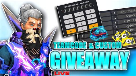 FREE FIRE LIVE REDEEM CODE GIVEAWAY CUSTOM GIVEAWAY LIVE FF