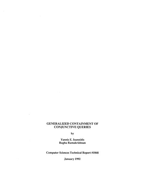 pdf generalized containment of conjunctive queries
