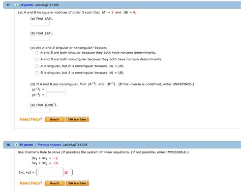 solved let a and b be square matrices of order 3 such that