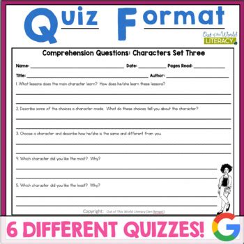 Reading Responses Character Traits By Jen Bengel TpT
