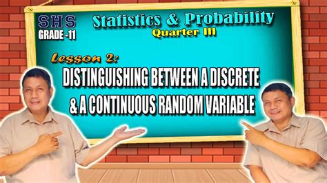 distinguishing between a discrete and a continuous random variable youtube