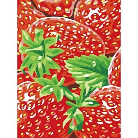 YEESAM ART Peinture par numéros Kits Sans Cadre 30x40cm fraise