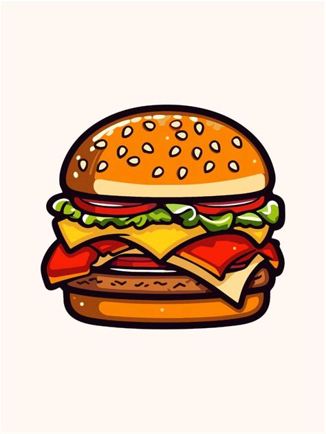 Premium Vector Cheese Burger Cartoon Clip Art Illustration For Menu