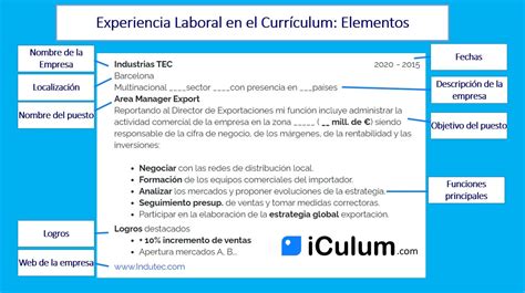 Cómo redactar la experiencia laboral en el currículum iCulum