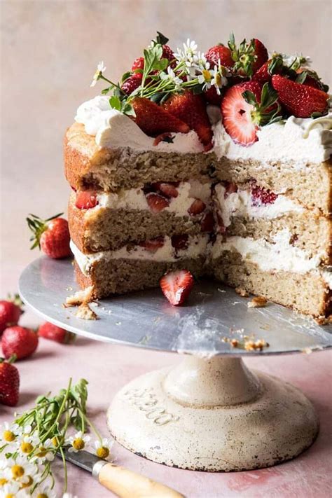 Strawberry Chamomile Naked Cake Half Baked Harvest