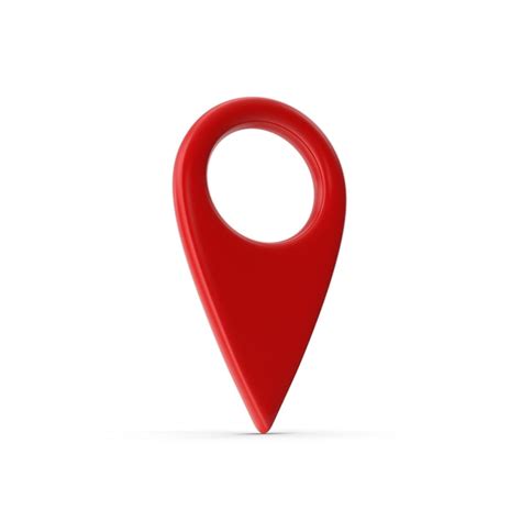 Representación 3d ubicación realista pin de mapa rojo marcadores de