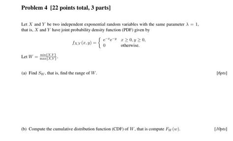 solved let x and y be two independent exponential random
