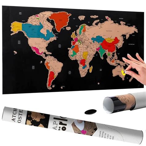 Poster Mappamondo Da Grattare Cartina Geografica Mappa Del 58 OFF