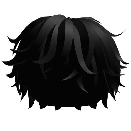 Fluffy Messy Boy Hair Black Roblox