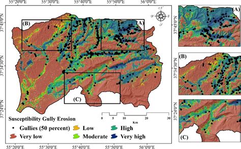 gully erosion susceptibility mapping using the best model ann 50 gullies download