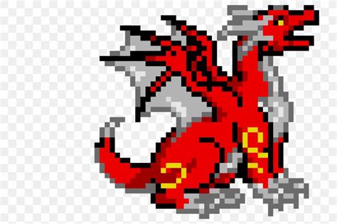 Dragon Pixel Art With Grid