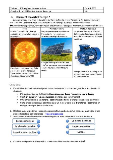 5ème L énergie et ses conversions Digipad by La Digitale