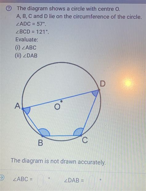 Solved The Diagram Shows A Circle With Centre O A B C And D Lie On