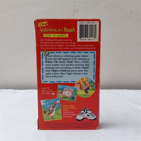 Disney Winnie The Pooh Pooh Playtime Fun N Games VHS 1995