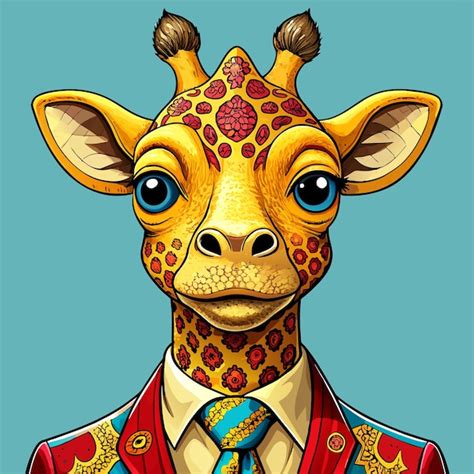 Una Jirafa Con Una Corbata Que Dice Jirafa En Ella Vector Premium