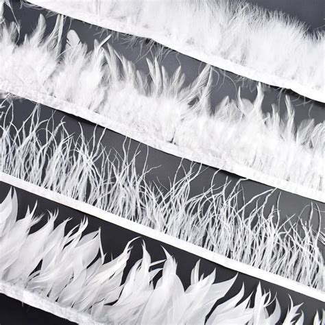 Cinturón de corte de plumas blancas 1 metros lote cinta de plumas de