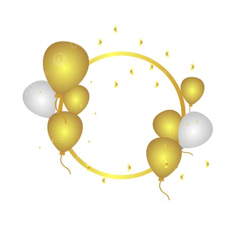Globo Dorado Con Linea Dorada Png Dibujos Globos Dorados Globos