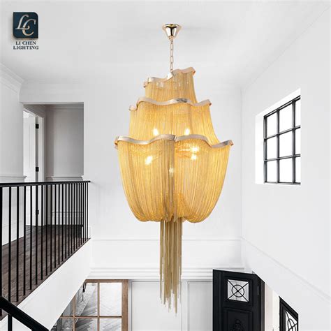 Modern Luxury Tassel Chain Aluminum Hotel Modern Chandelier Pendant