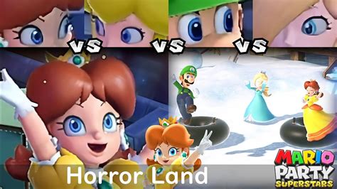Mario Party Superstars Daisy Vs Peach Vs Luigi Vs Rosalina In Horror