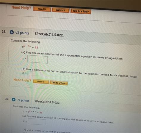 Solved Need Help Read It Watch It Talk To A Tutor Chegg