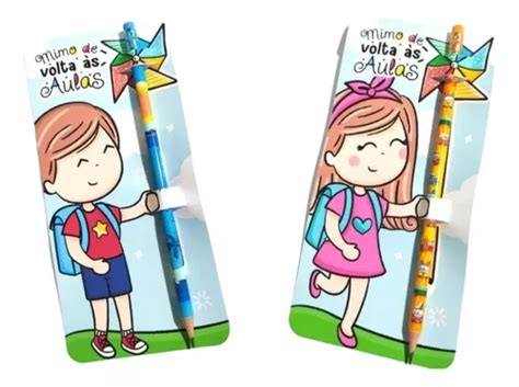 30 Lembrancinha Lápis Borracha Volta Aulas Card Frete grátis
