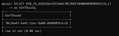 mysql uuid to bin and bin to uuid functions mysqlcode
