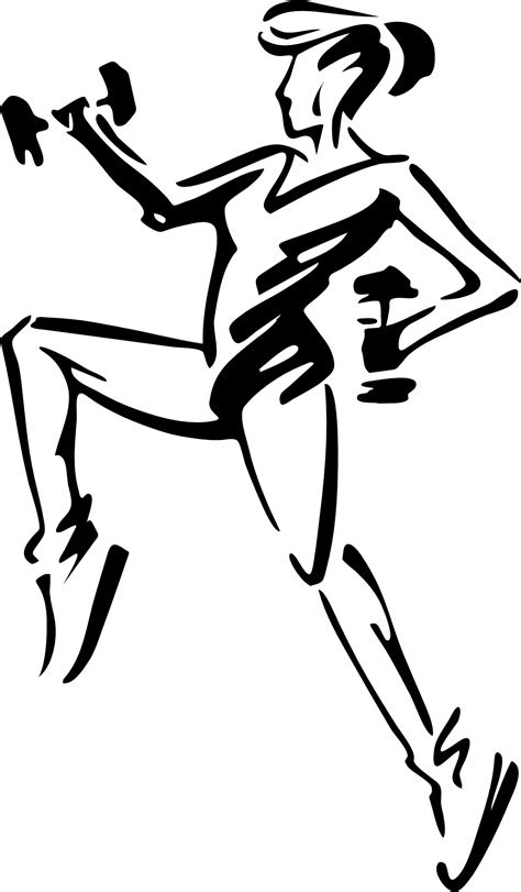 Athlete Silhouette With Dumbbells Aerobic Clipart Clip Art Library
