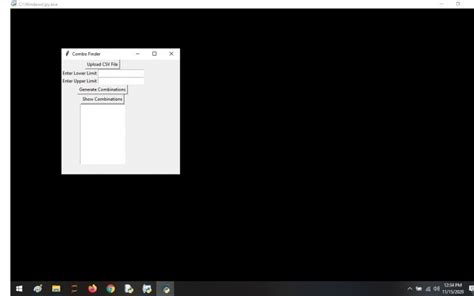 python program to combo finder for ecommerce using the python tkinter kashipara