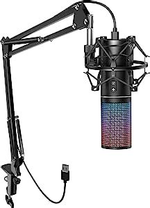TONOR RGB Micrófono PC de Condensador USB Mic para Streaming y Gaming