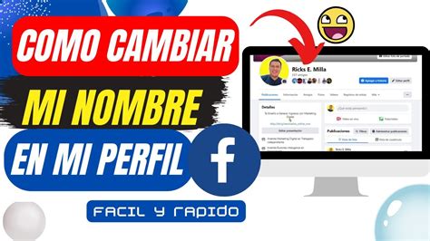 Como Cambiar El Nombre EN FACEBOOK Facil Y Rapido Cambia El Nombre