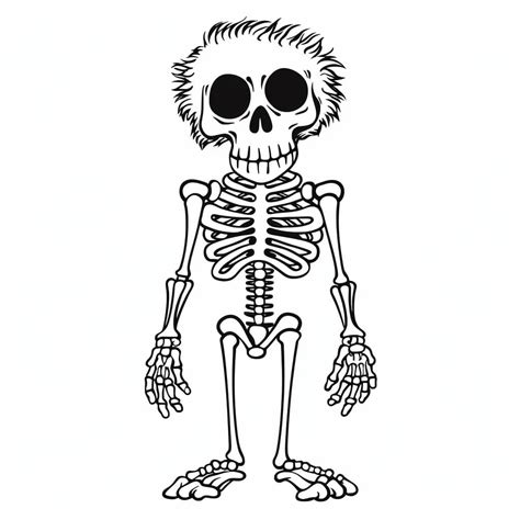 Coloriage squelette d Halloween à imprimer Francais rapide