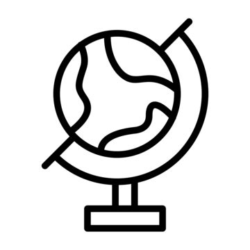 Globe Line Icon Vector Globe Drawing Globe Sketch Earth PNG And