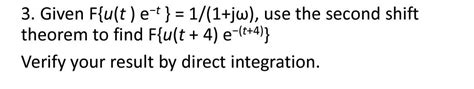 use the first shift theorem to deduce the fourier