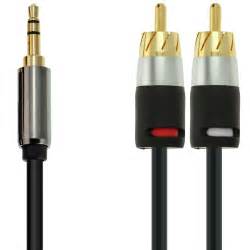 Shop New 3 5mm Male To 2 Male RCA Adapter 12 Feet Mediabridge Products