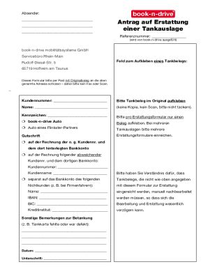Fillable Online Antrag Auf Erstattung Fax Email Print Pdffiller