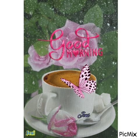 Beautiful Pink Butterfly Coffee Good Morning Pictures Photos And