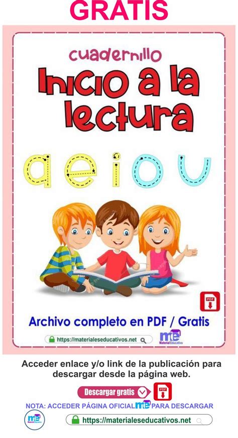 Cuaderno Para El Inicio A La Lectoescritura Material Completo En Pdf