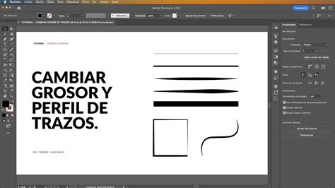 Como Cambiar Trazos En Illustrator Cambiar Grosor Y Perfil De Trazos