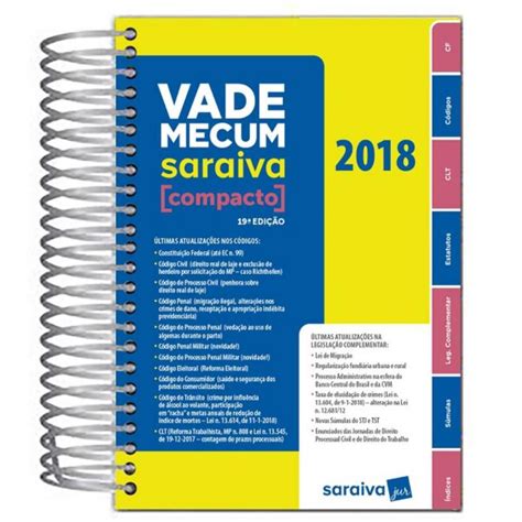 Vade mecum saraiva compacto espiral 2018 19 ed em Promoção