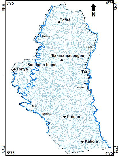 Carte du réseau hydrographique de la zone d étude Download Scientific