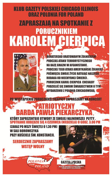 Kluby Gazety Polskiej Chicago Illinois Zaproszenie Na Spotkanie Z