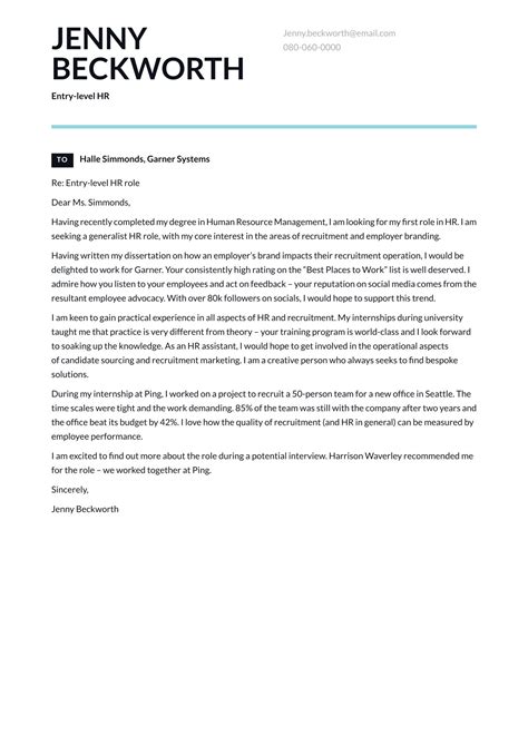 Cover Letter Examples Entry Level Letter Entry Level Cover Example
